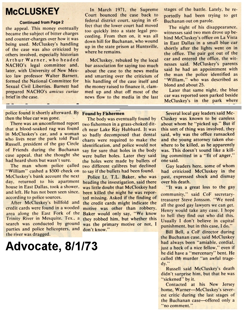 JUL 9 1973 - McCLUSKEY HENRY