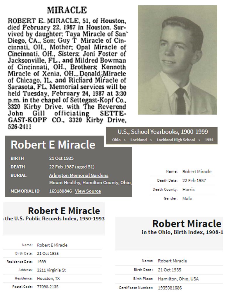 FEB 22 1987 - MIRACLE ROBERT