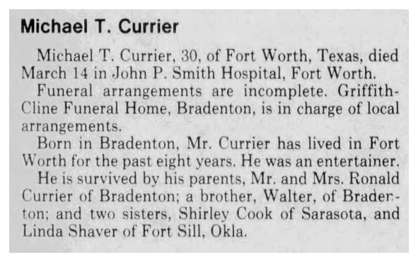 MAR 14 1987 - CURRIER MICHAEL