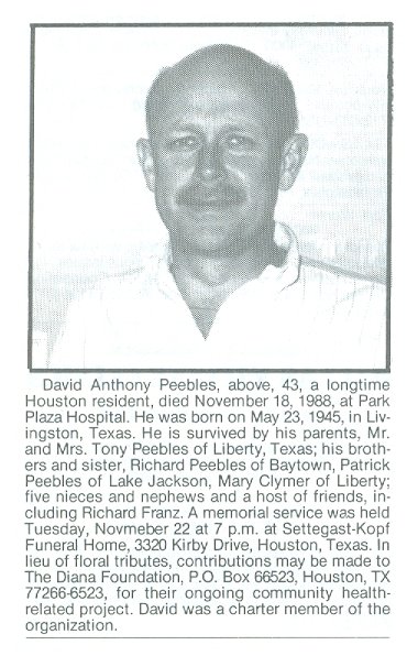 NOV 18 1988 - PEEBLES DAVID