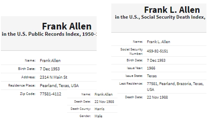 NOV 22 1988 - ALLEN FRANK