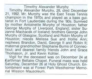 DEC 21 1992 - MURPHY TIMOTHY
