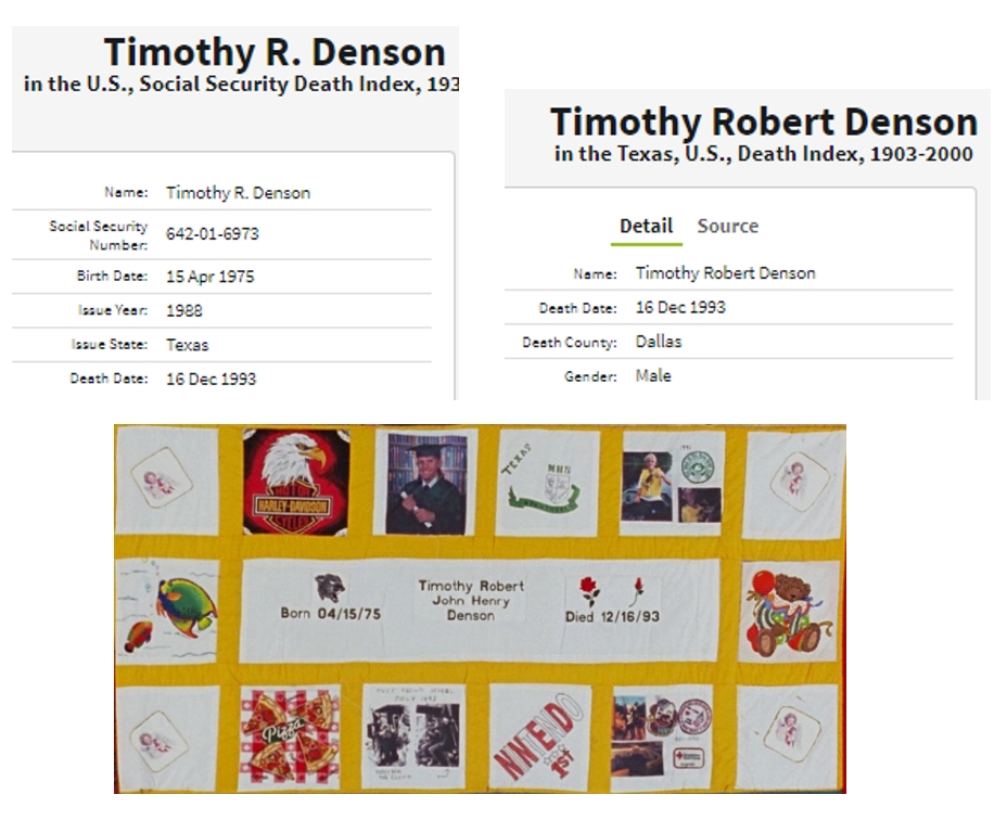 DEC 16 1993 - DENSON TIMOTHY