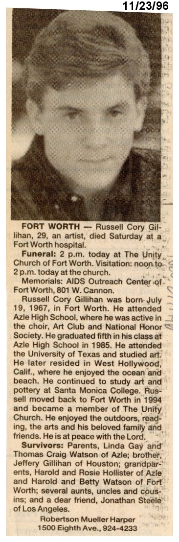 NOV 23 1996 - GILLIHAN RUSSELL