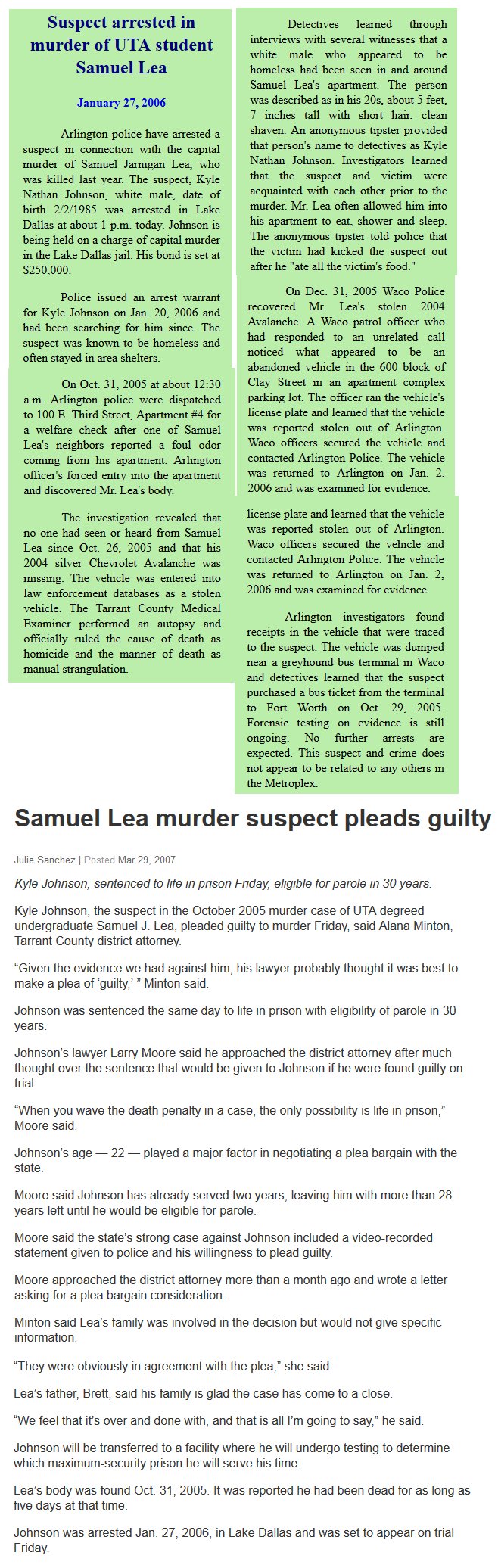 OCT 26 2005 - LEA SAMUEL